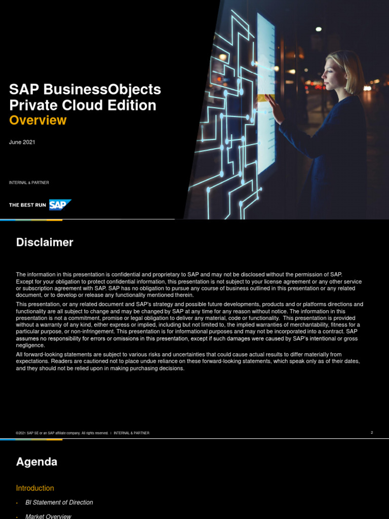SAP BusinessObjects Private Cloud Edition Partner and Internal Q2 2021 | PDF | Cloud Computing ...