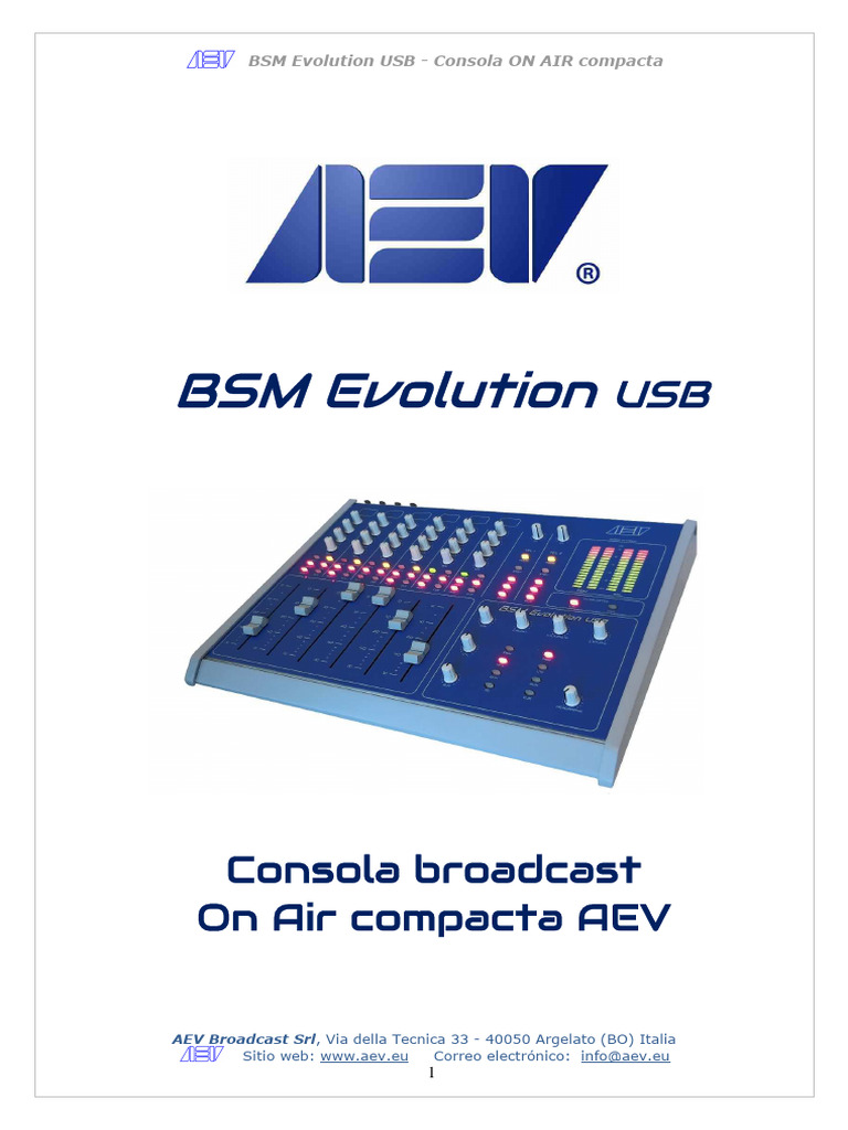 BSM Evolution USB Serie QUICK GUIDE v.05.1 Espanol | PDF | Micrófono | USB