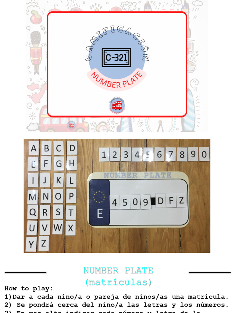 Juego de las Matrículas para Niños | PDF