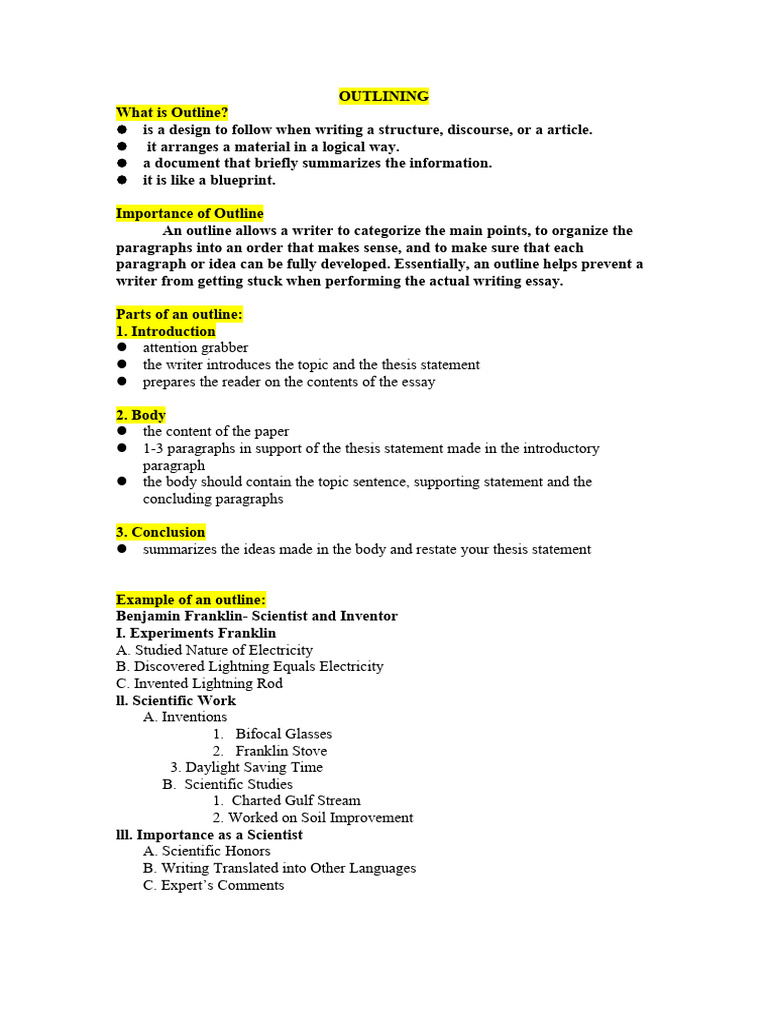 OUTLINING | PDF | Paragraph | Writing