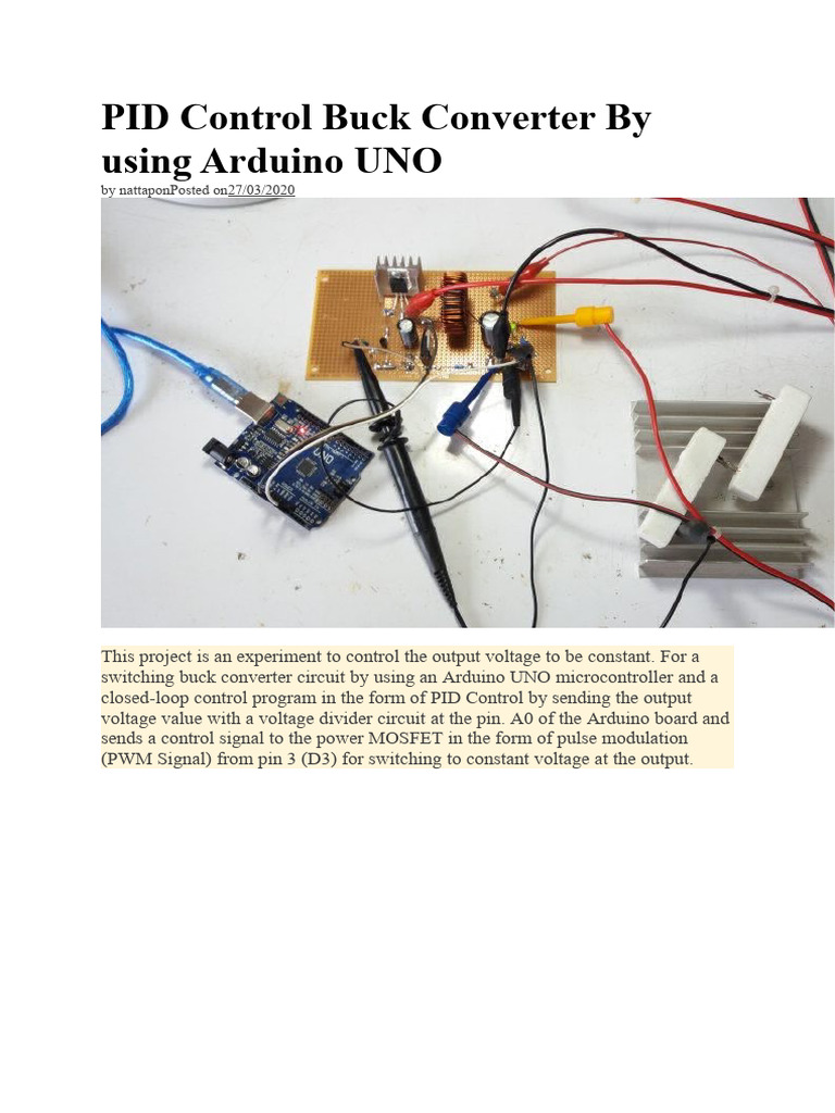 Pid Control Buck Converter By Using Arduino Uno Pdf Electric Motor Power Supply