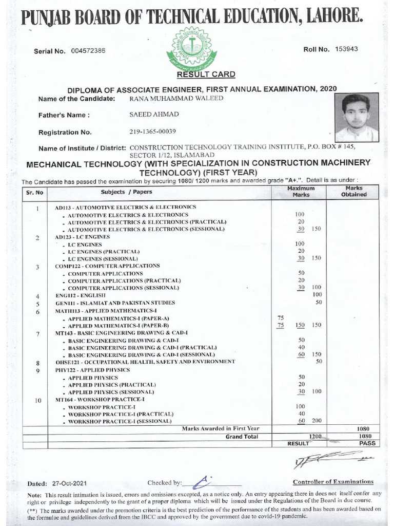 First Year Result | PDF
