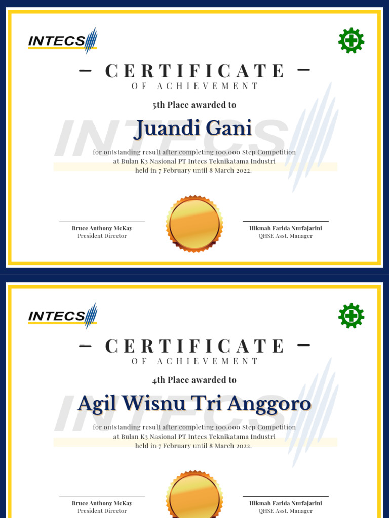 Certificate of Achievement 100K Step Competition-Rev | PDF