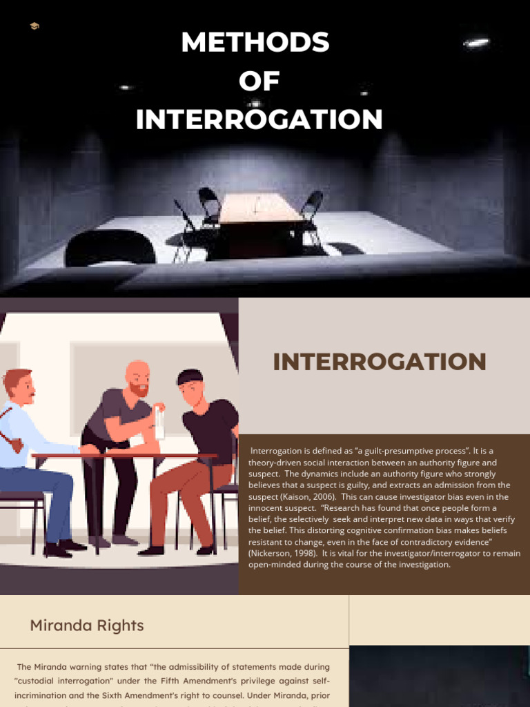 Methods of Interrogation | PDF | Miranda Warning | Confession (Law)