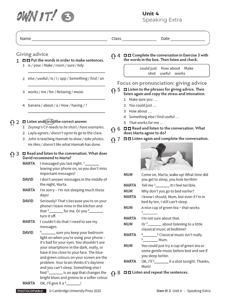 Speaking Extra Unit4 With Answers | PDF