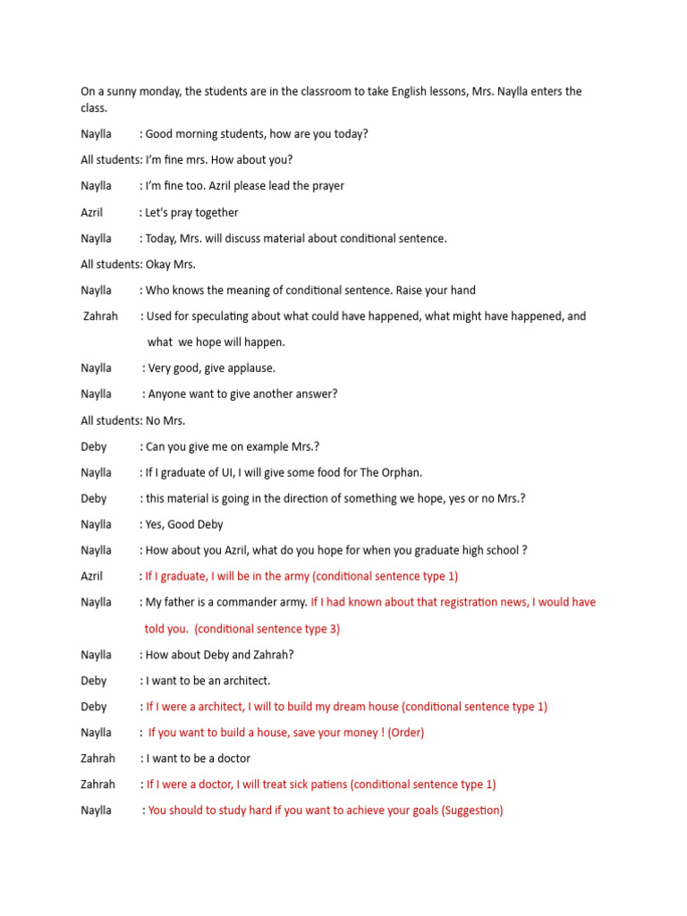 Dialog B.inggris Conditional Tense | PDF