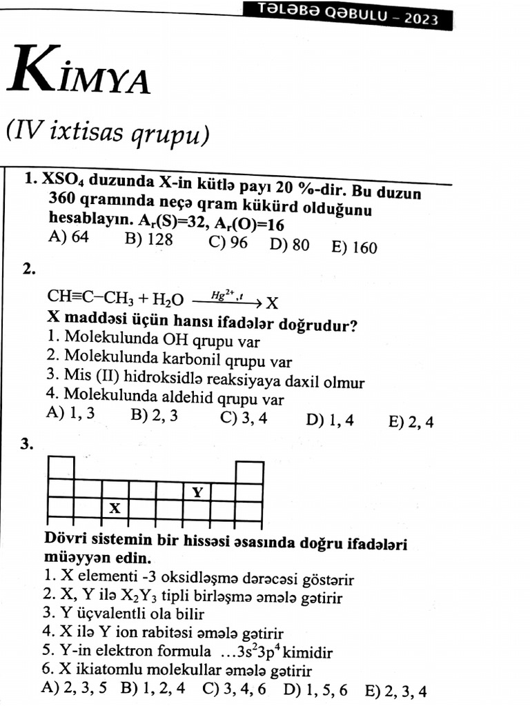 Model Test 2023 (LV QR) Cavabları Ilə | PDF