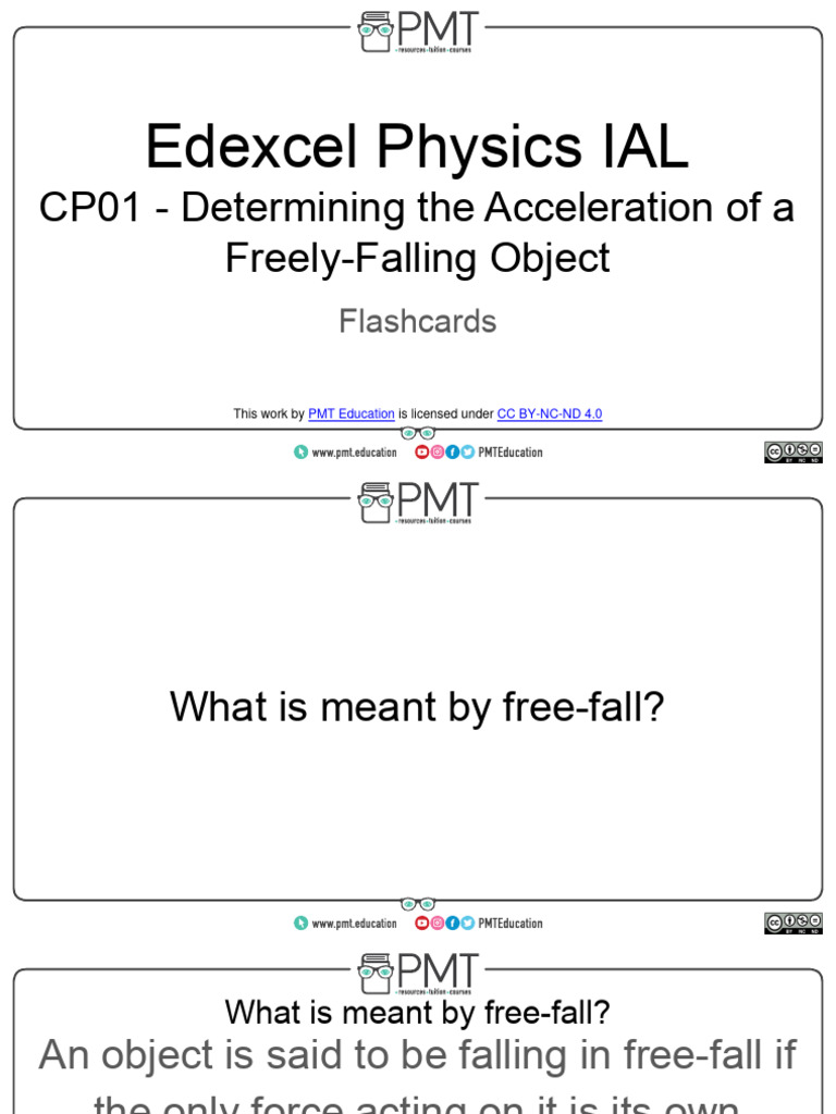 Flashcards Cp 01 Determining The Acceleration Of A Freely Falling