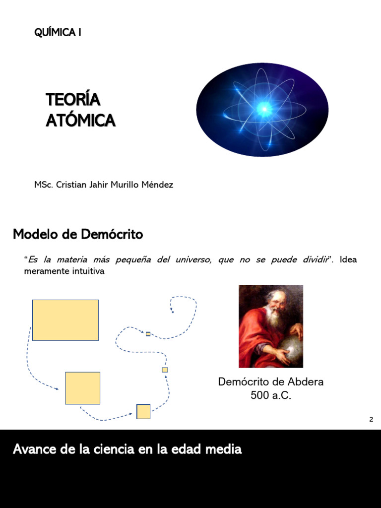 Teoría Atómica | PDF | Átomos | Núcleo atómico