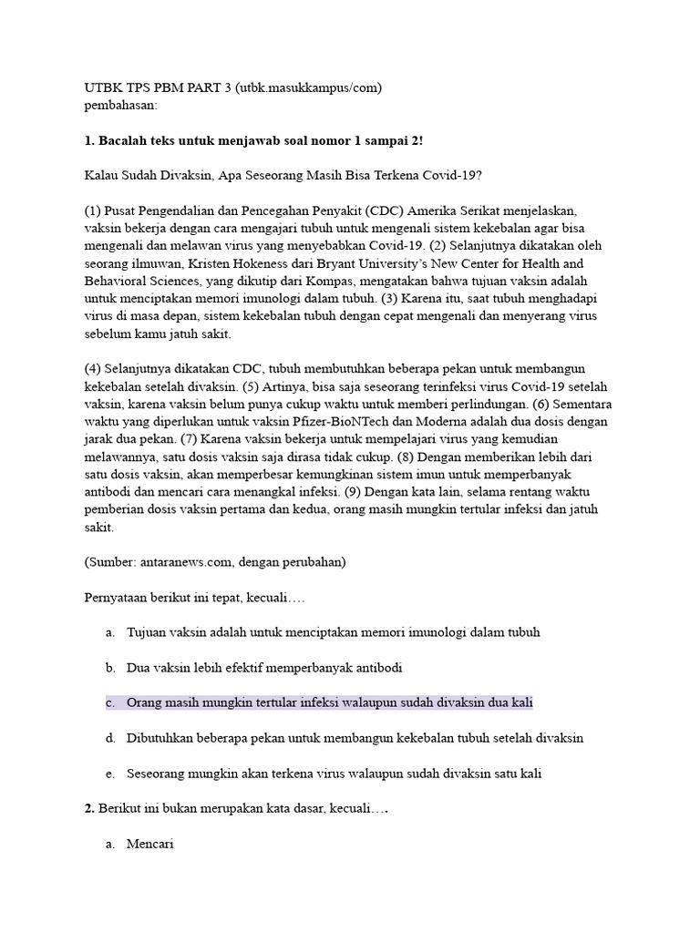 Latsol UTBK TPS PBM | PDF