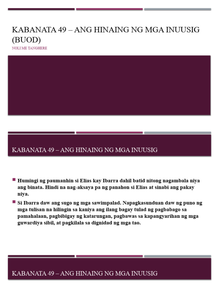 Noli Me Tanghere Kabanata 49 To 50 | PDF