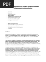Warnock Report | PDF | Special Education | Inclusion (Education)