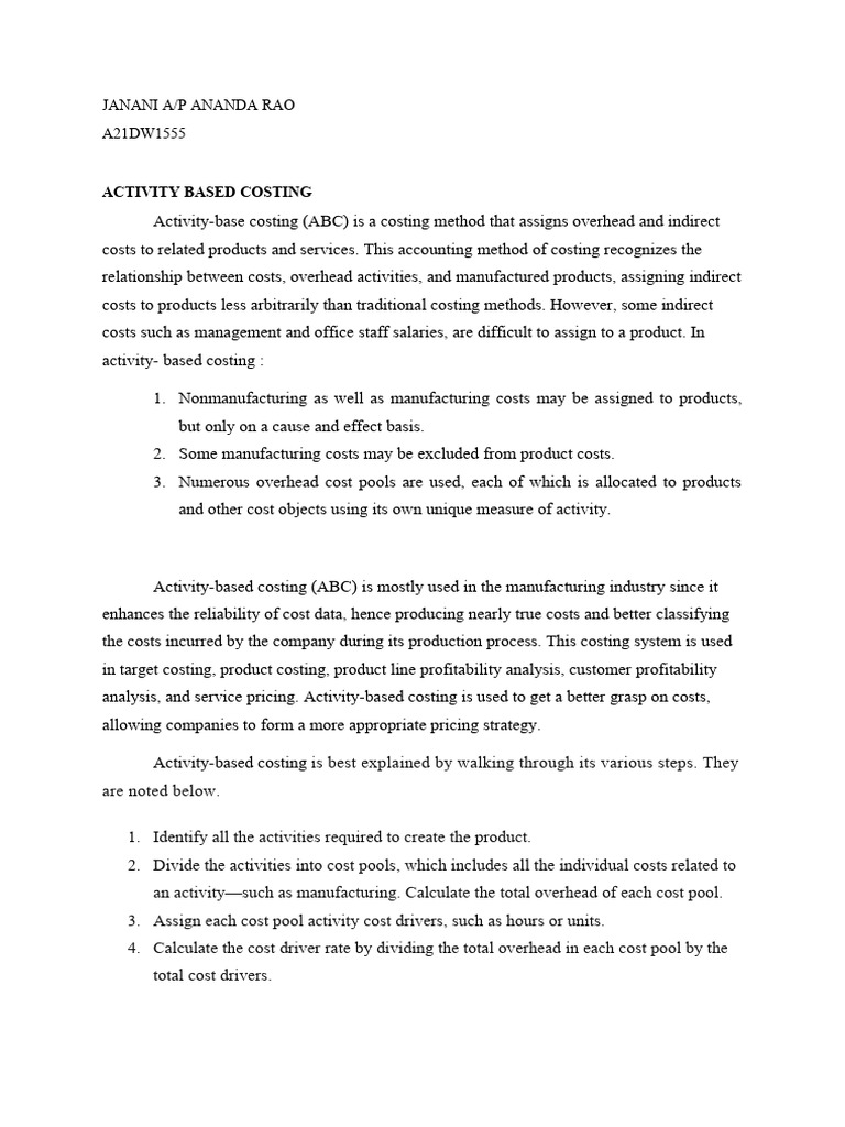 Abc Summary | PDF | Cost | Financial Economics