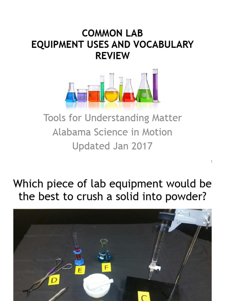 Lab Equipment | PDF | Weighing Scale | Chemical Substances