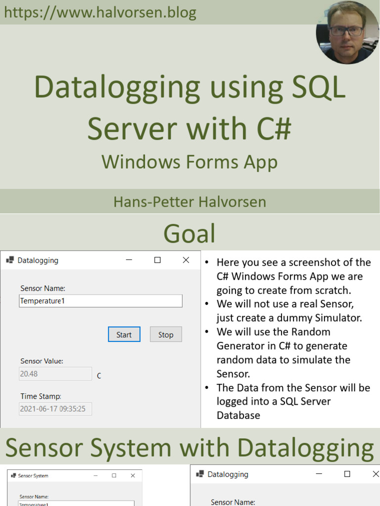 Datalogging SQL Server With CSharp WinForms | PDF | Microsoft Sql ... Datalogging SQL Server With CSharp WinForms | PDF | Microsoft Sql ...