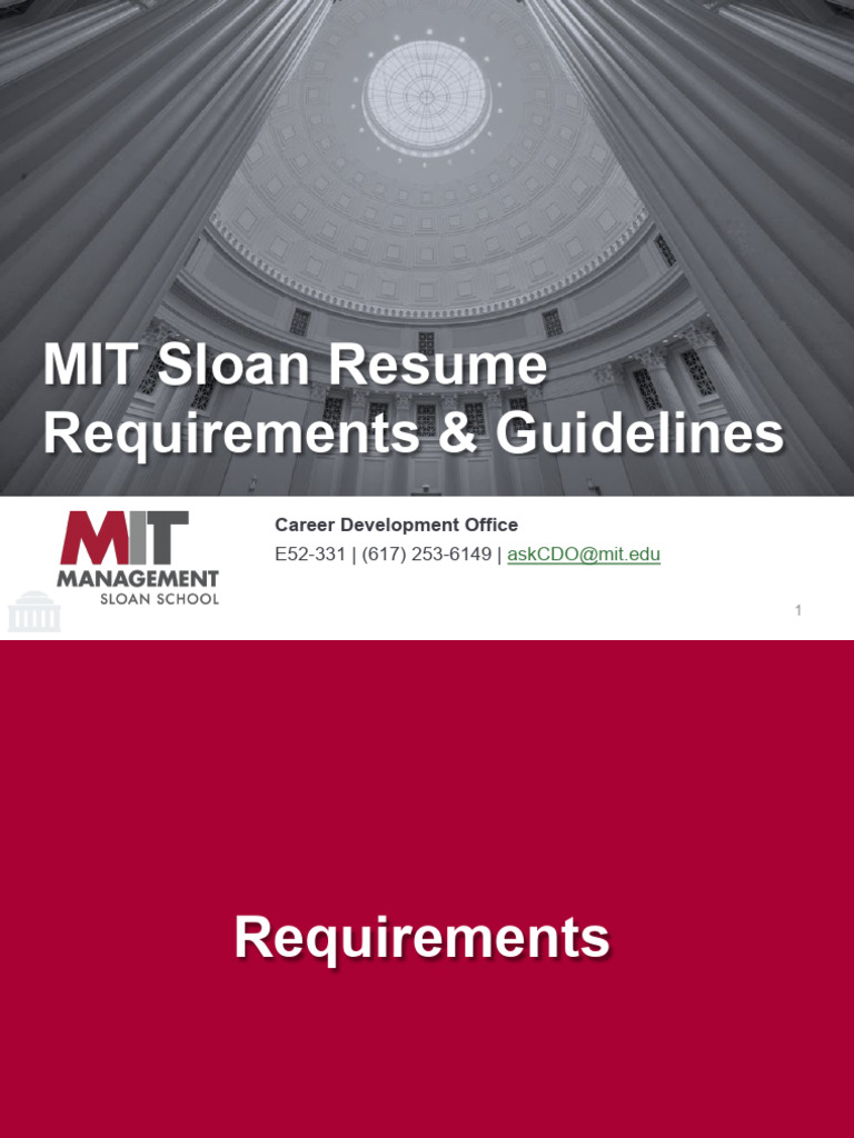 1Y MIT Sloan MBA Resume Guidelines 2021 2022 | PDF | Massachusetts ...