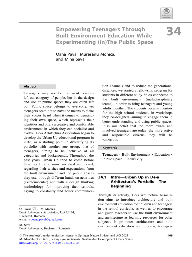 Empowering Teenagers Through Built Environment Education While ...