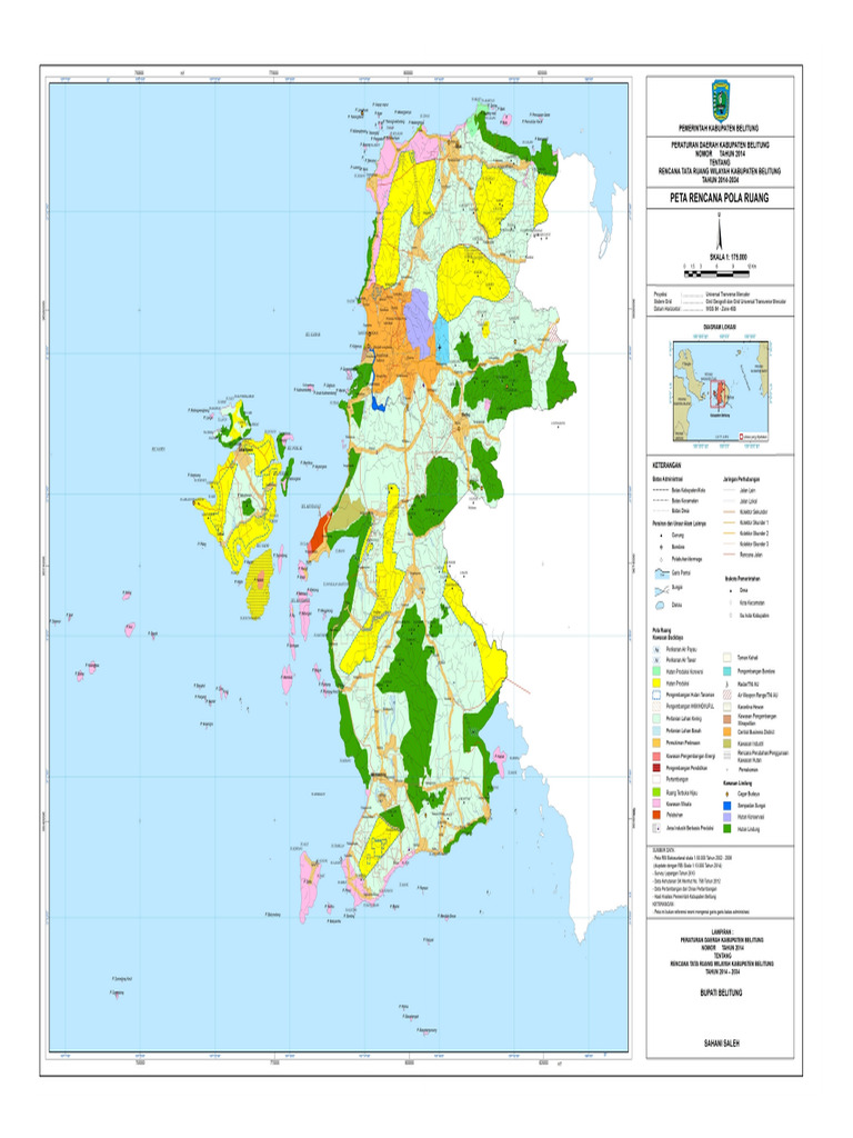 Peta RTRW Kab. Belitung Tahun 2014 2034 | PDF