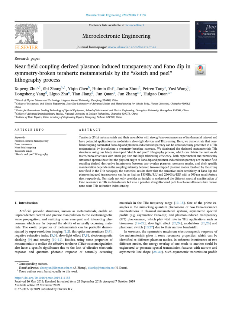 10 1016@j Mee 2019 111155 | PDF | Metamaterial | Applied And ...