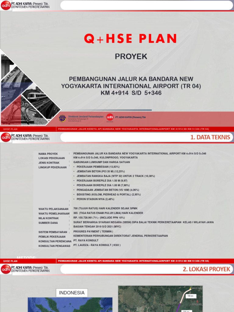 Qhse Plan Proyek Jalur Ka Bandara Nyia Track 04 | PDF