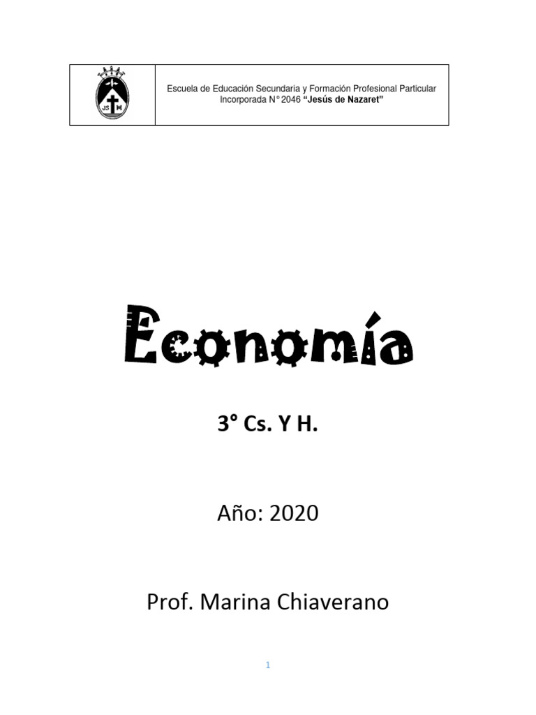 Cuadernillo Economía 2020- 3ro CH | PDF | Bienes | Ciencias económicas