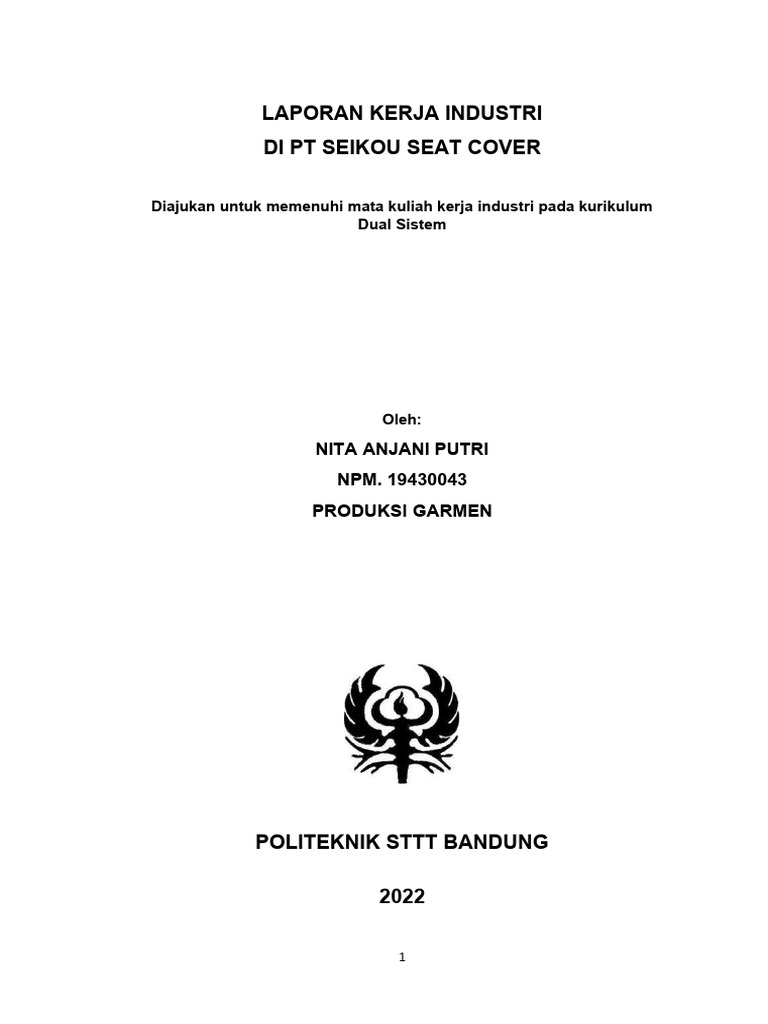 LKI - Nita Anjani - 19430043 - PT Seikou Seat Cover | PDF