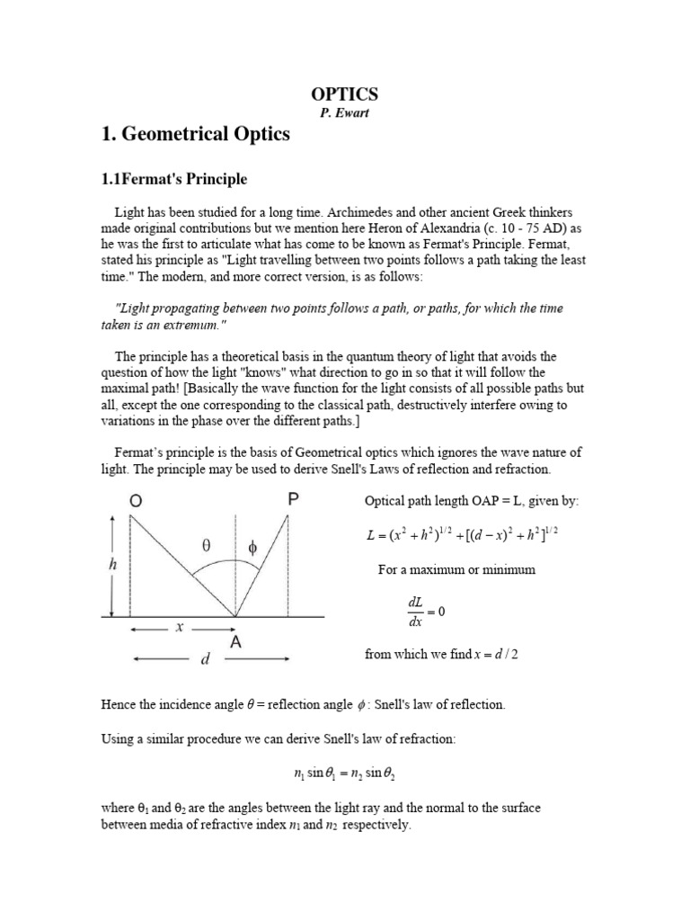 Oxford Optics Notes 2nd Year | Download Free PDF | Diffraction | Optics