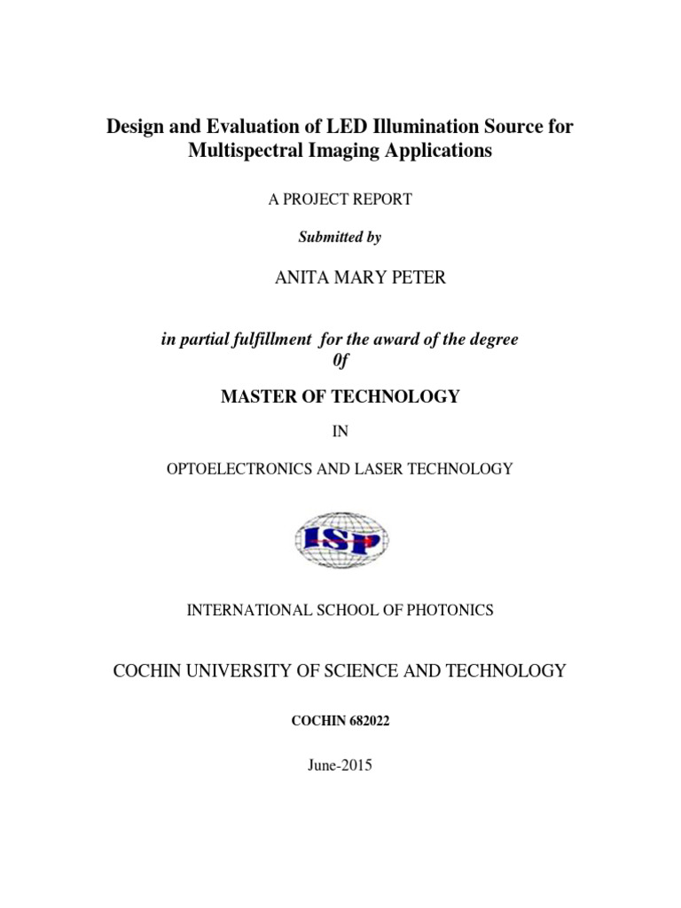 Design and Evaluation of LED Illumination Source For Multispectral Imaging Applications | PDF ...