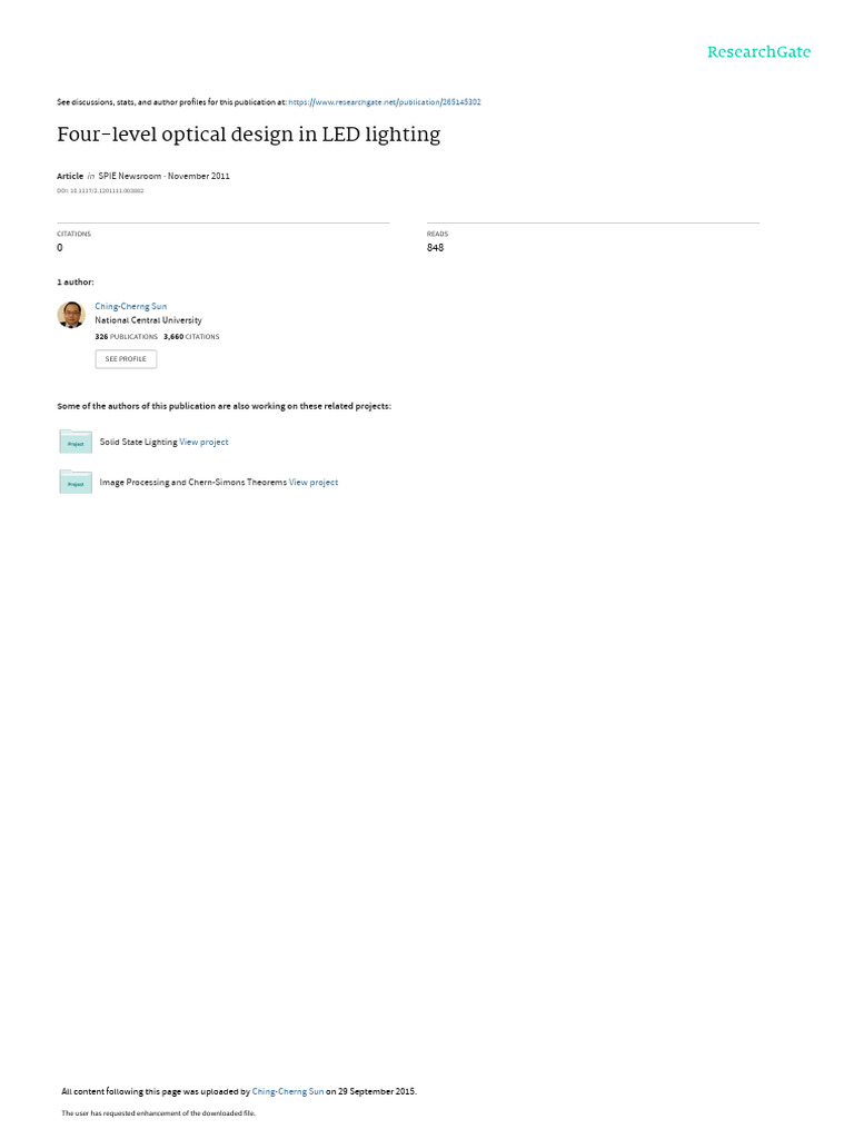 Four-Level Optical Design in LED Lighting | PDF | Light Emitting Diode ...