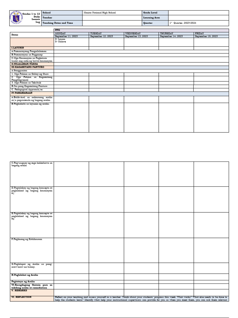 DLL Template - Fil. Version | PDF