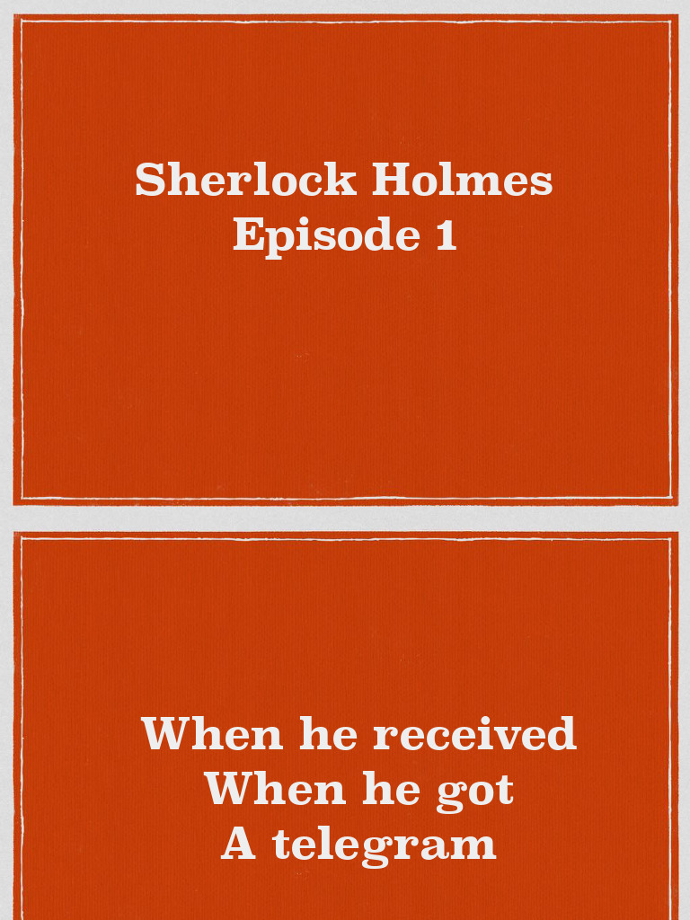 Aprenda Inglês Com Sherlock Holmes Ep. 1-3 | PDF | Dr. Watson Aprenda Inglês Com Sherlock Holmes Ep. 1-3 | PDF | Dr. Watson