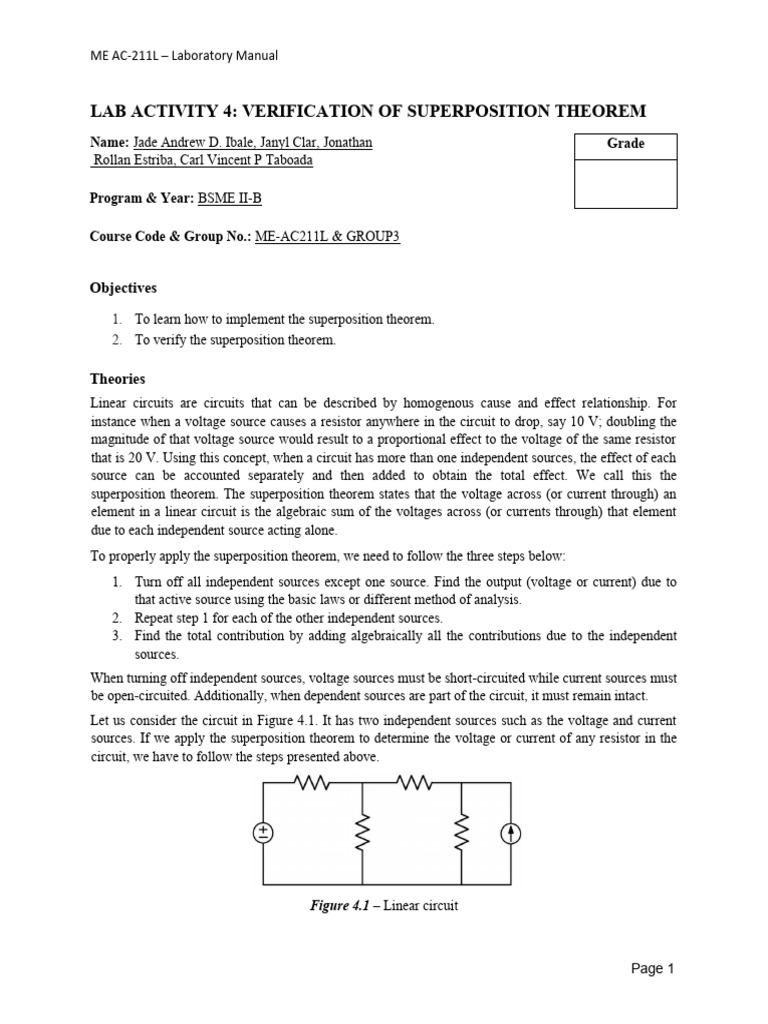 Group#3 - ACTIVITY-4-Verification-of-Superposition-Theorem | PDF ...