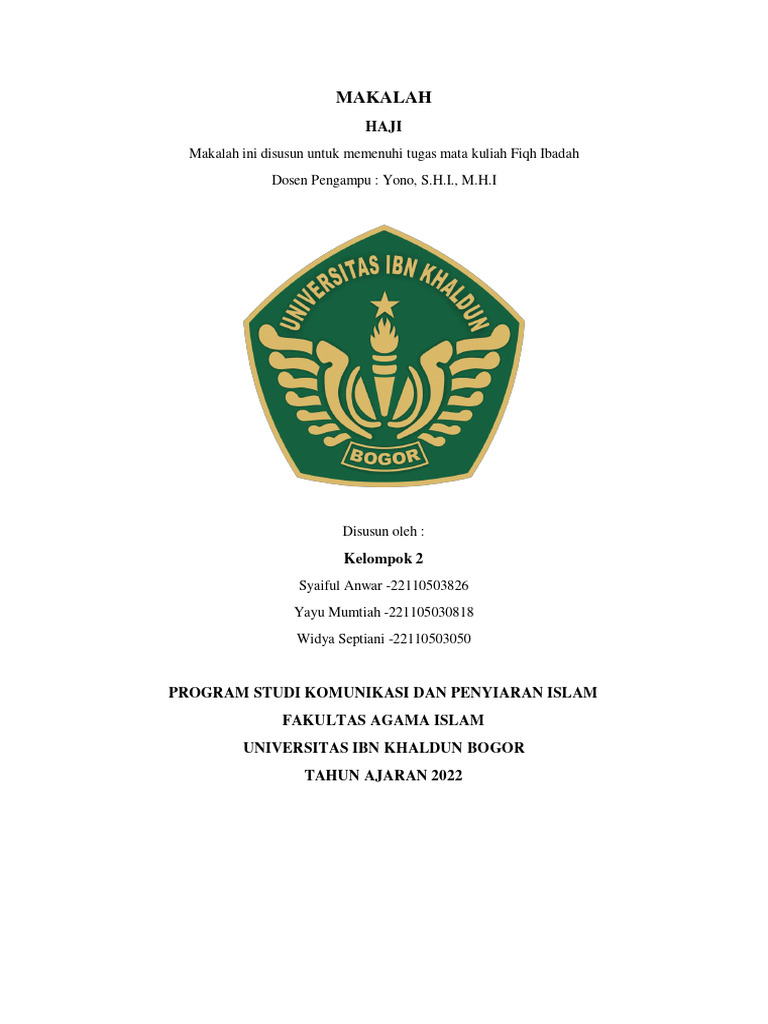 Makalah Haji Kel Ipul | PDF