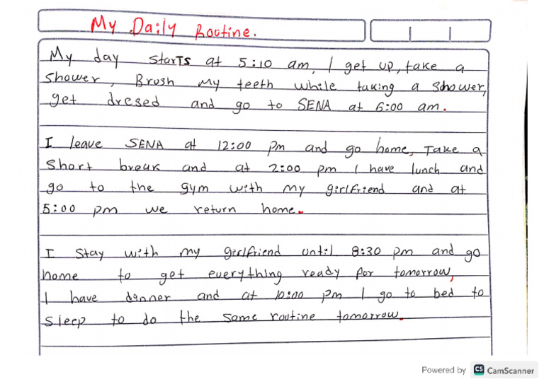 My Daily Routine Rafael Mendez | PDF