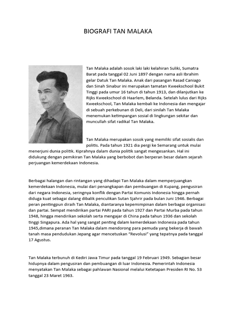 Biografi Tan Malaka | PDF