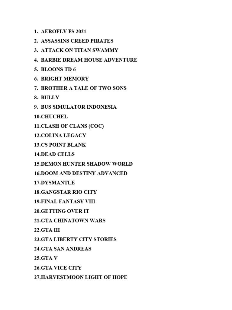 List Game Android Premium | PDF | Young Adult | Games & Activities
