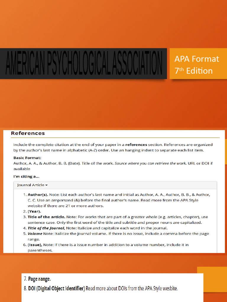 APA Format 7th Edition | PDF
