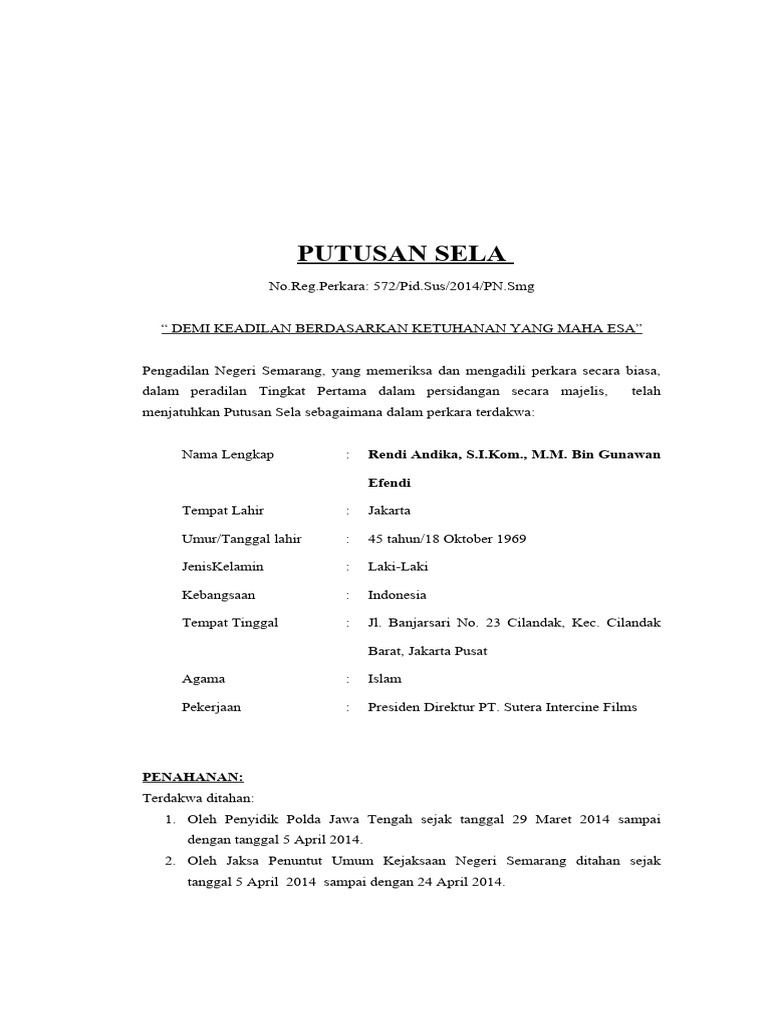 Pertimbangan Putusan Sela | PDF