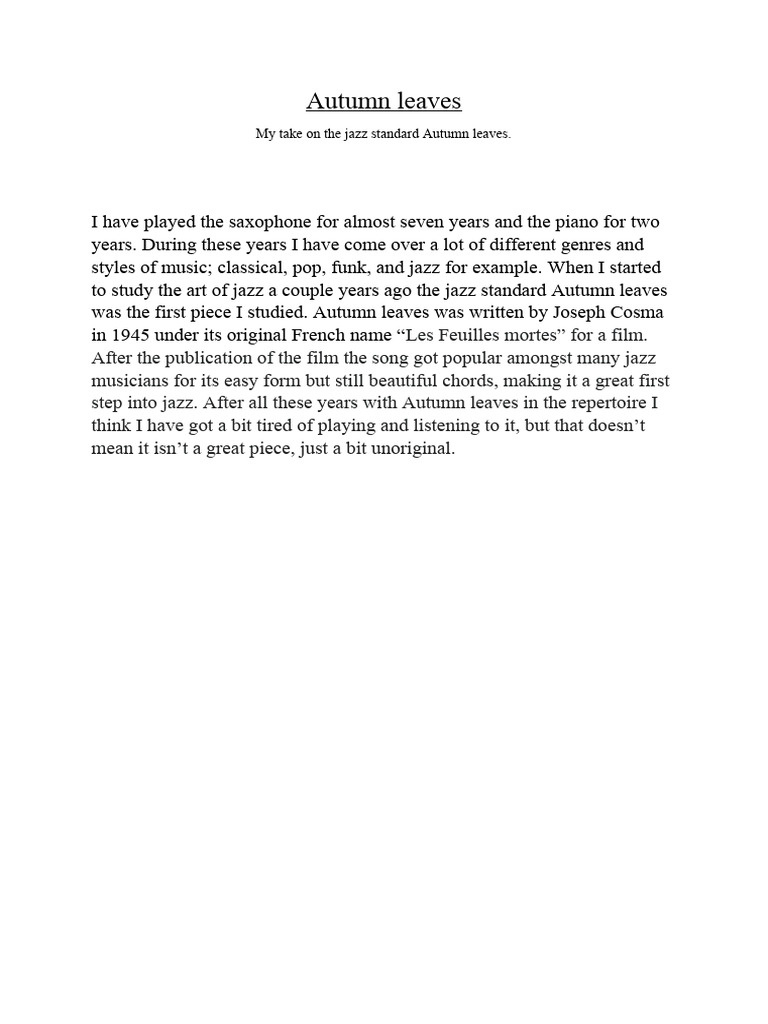 Autumn Leaves Pdf