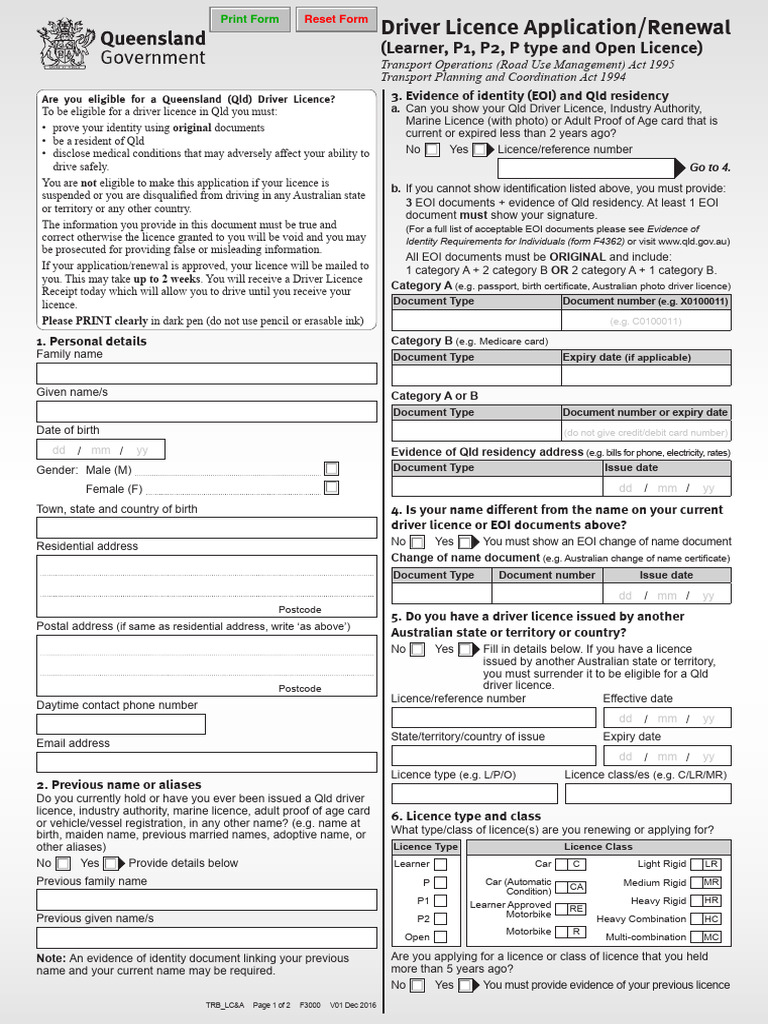 Learner, P1, P2, P Type and Open Licence | PDF | Driver's License ...