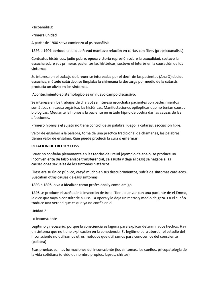 Psicoanalisis Resumen Recuperado Automaticamente | PDF | Mente inconsciente | Complejo de Edipo