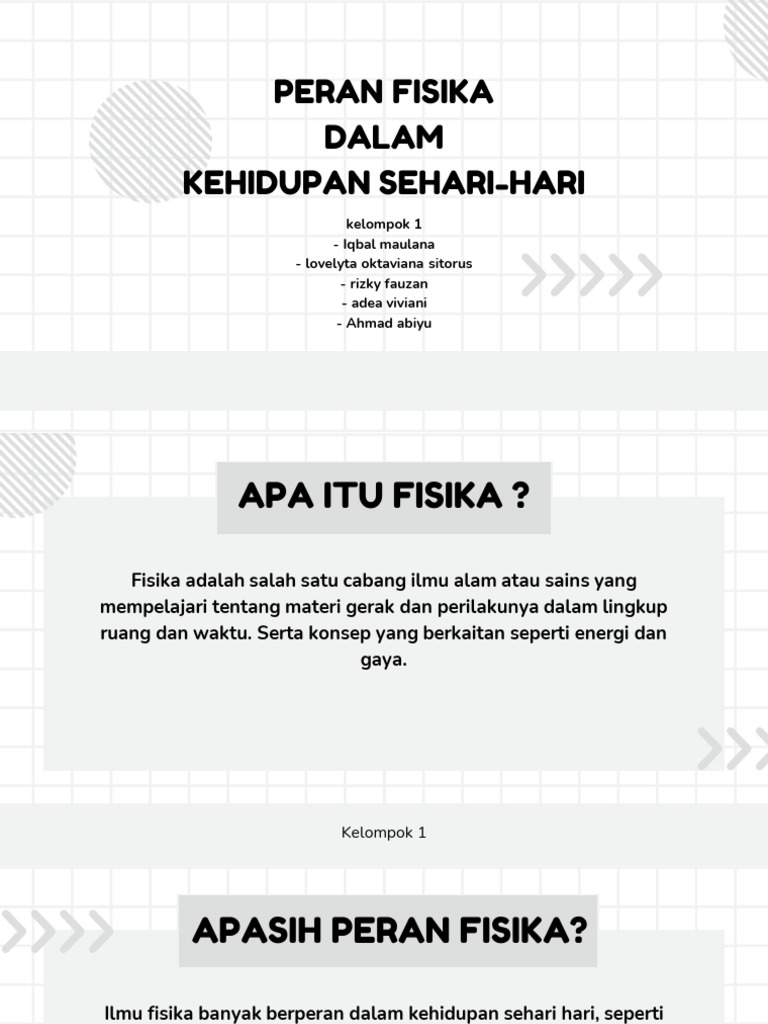 Peran Fisika Dalam Kehidupan Sehari Hari | PDF