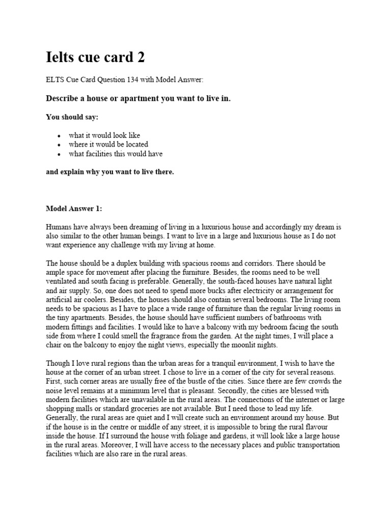Ielts Cue Card 2 | PDF