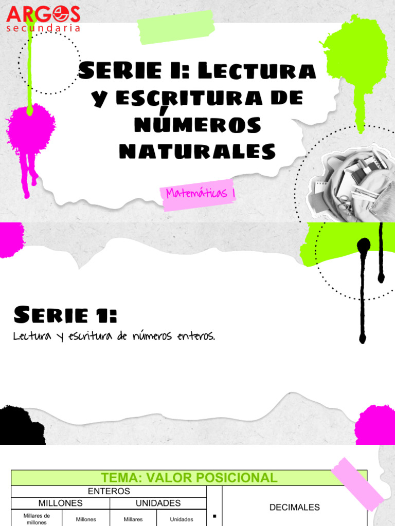 SERIE 1. Lectura y Escritura de Números Naturales | PDF