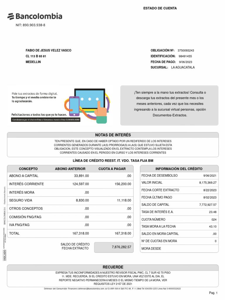 Extracto 202308 Moneda Legal 3243 | PDF | Economias | Dinero