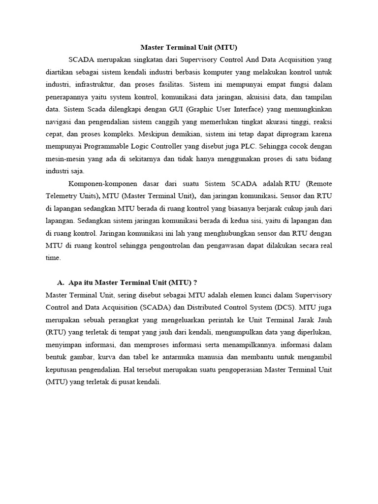 Master Terminal Unit (MTU) | PDF