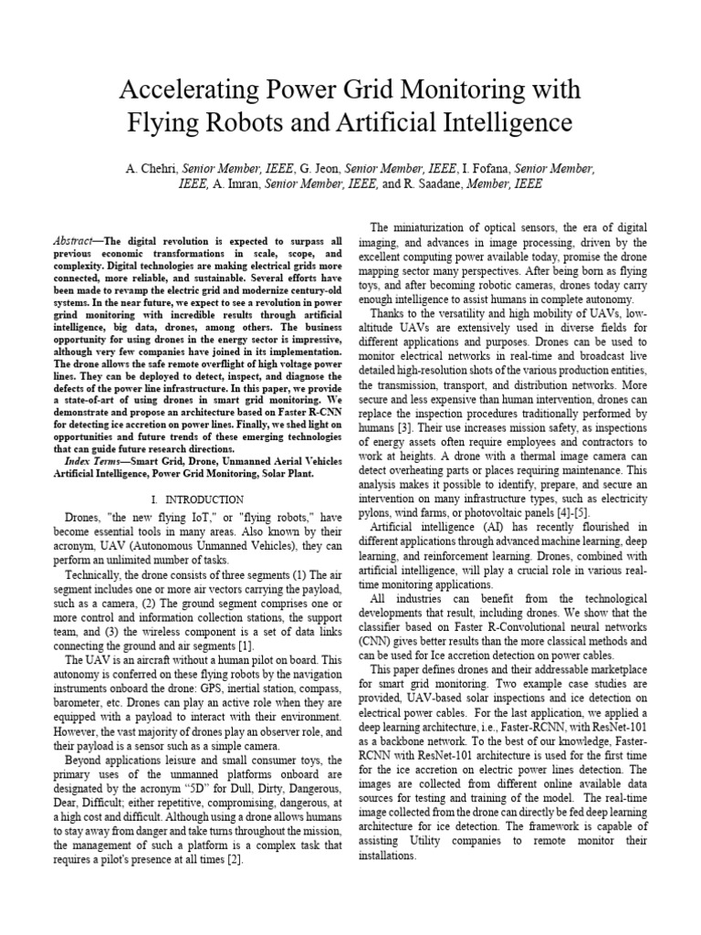 Accelerating Power Grid Monitoring With Flying Robots and Artificial Intelligence | PDF ...