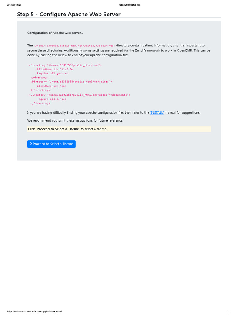 OpenEMR Apache Setup Guide | PDF | Computers