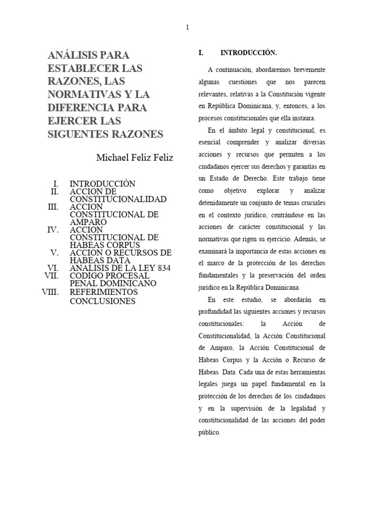 Procesos Constitucionales Pdf Habeas Corpus Caso De Ley