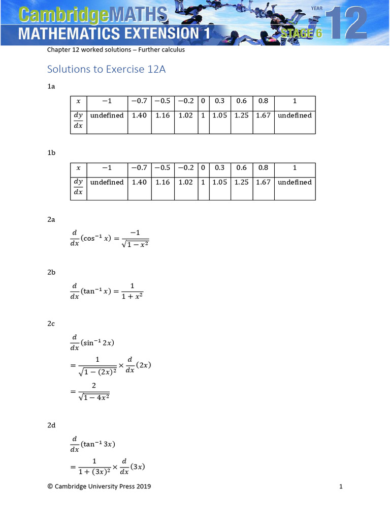 Chapter 12 Worked Solutions | PDF | Function (Mathematics) | Elementary ...